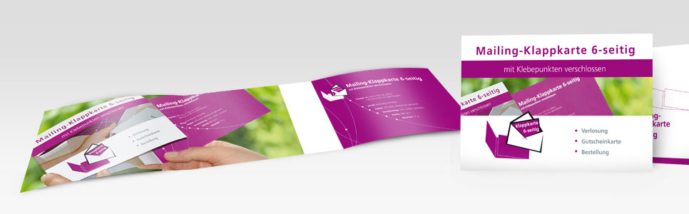 Klappkarte 6-seitig im Breitbildformat » Selfmailer.com